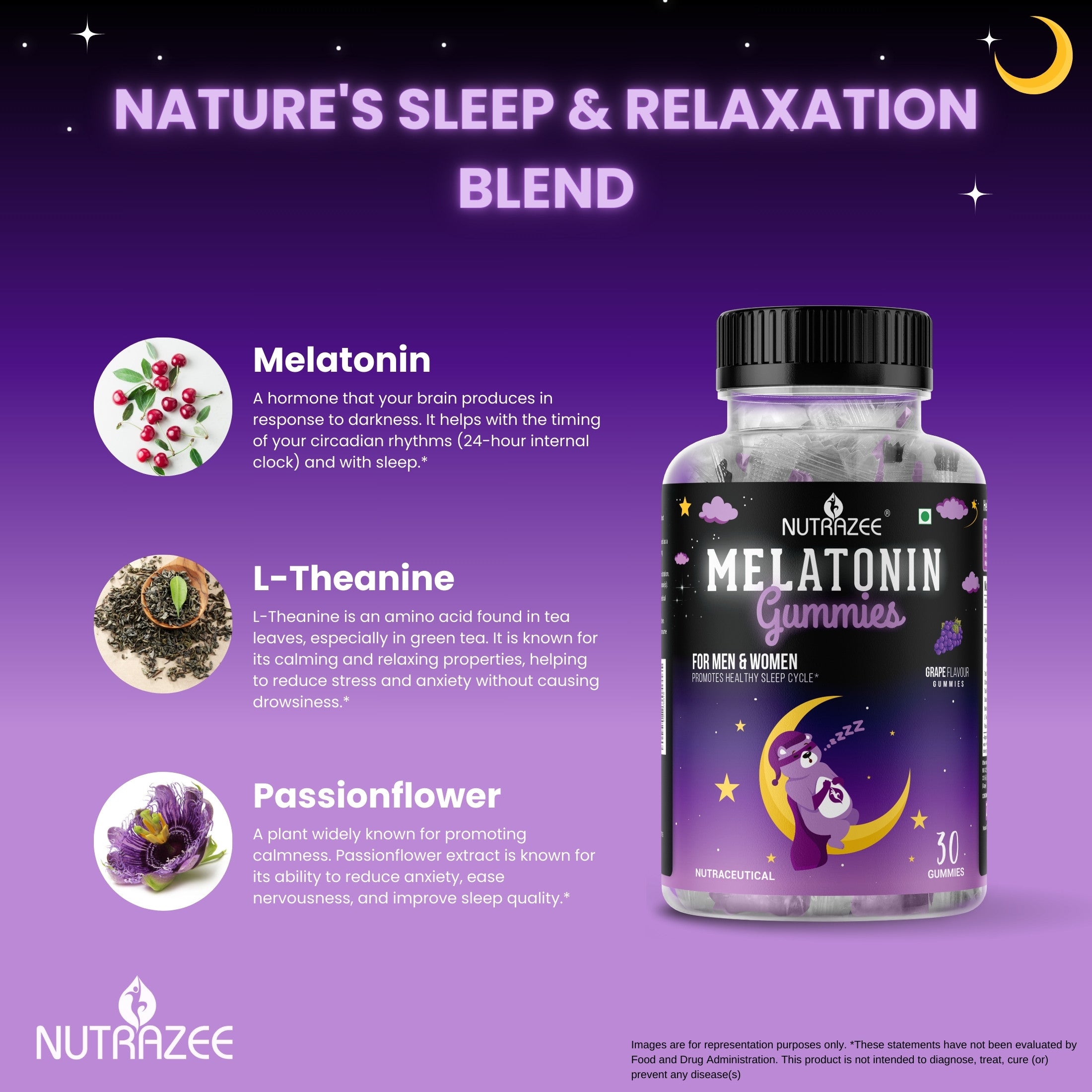 Nutrazee Melatonin Sleep Gummies For Men & Women